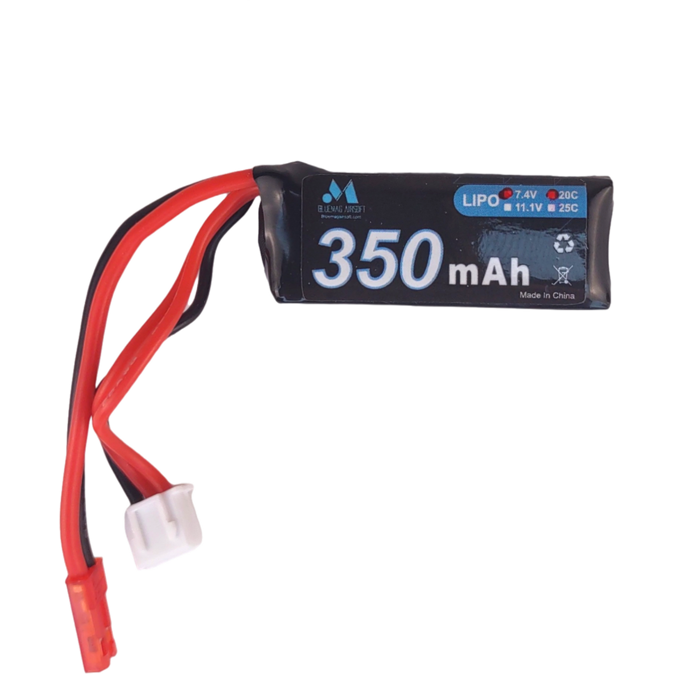 Airsoft HPA Engine Battery BlueMag Airsoft 7.4v 350mAh Lipo Battery ...